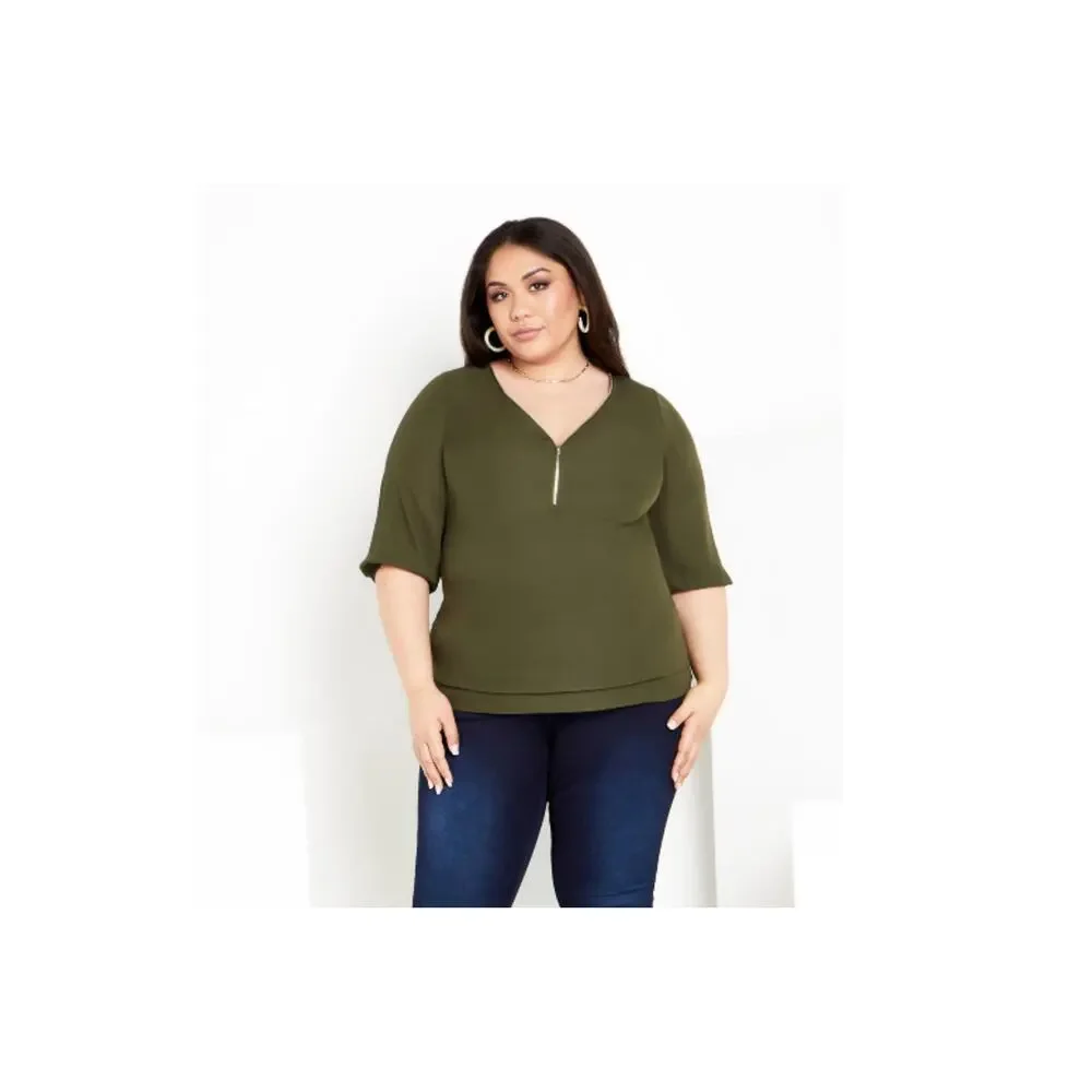 City Chic | Tops | Nwt City Chic Top Sexy Fling Es Sage L 2 2x | Poshmark